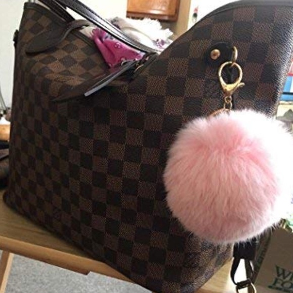 Accessories | Pink Plush Pom Pom Keychain | Poshmark